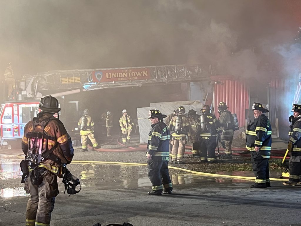 Crews battle fire at C&C Granite - Herald-Standard